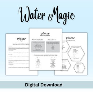 Water Magic, Book of Shadows Printable, Beginner Water Witch, Witchy ...