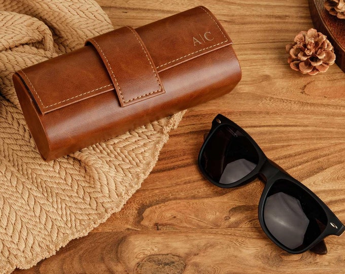 Personalized Sunglasses Leather Box, Engraved Unisex Sunglasses Box ...