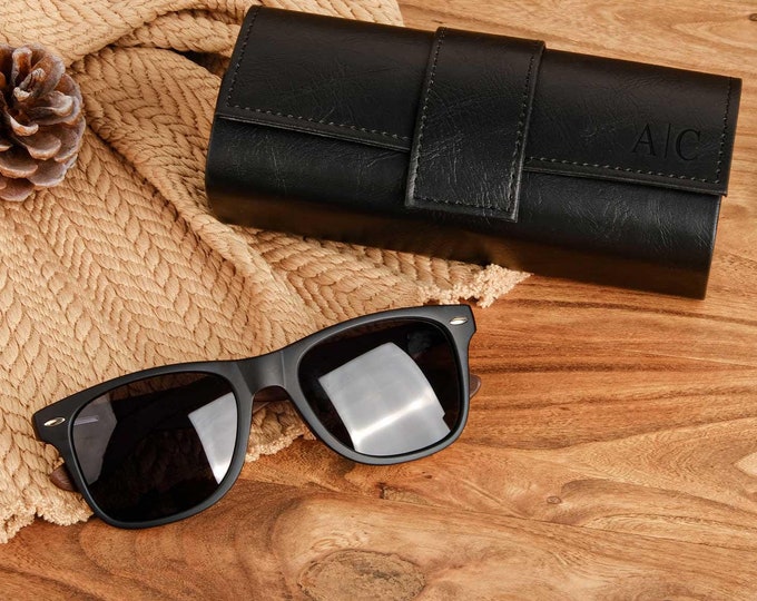 Personalized Sunglasses Leather Box, Engraved Unisex Sunglasses Box ...