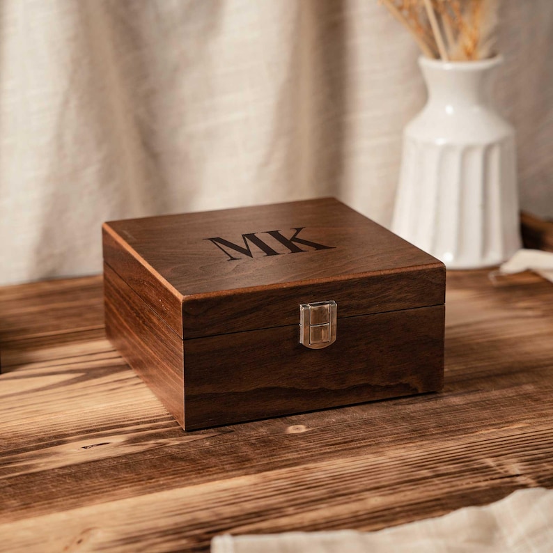 Engraved Wooden Watch Box for Men, Personalized Watch Box With Lock ...