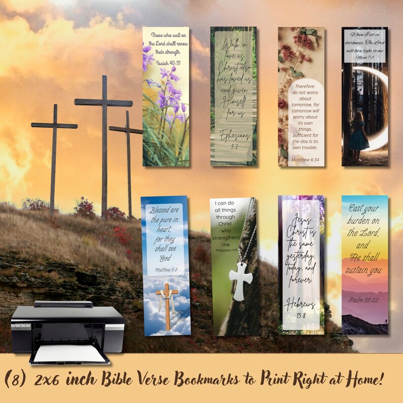 Bible Verse Digital Bookmarks, Printable Bible Verse Bookmarks, Print ...