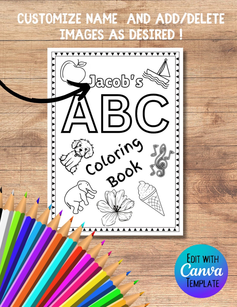 ABC Coloring Book, Personalized Coloring Book, Preschool Coloring Page ...
