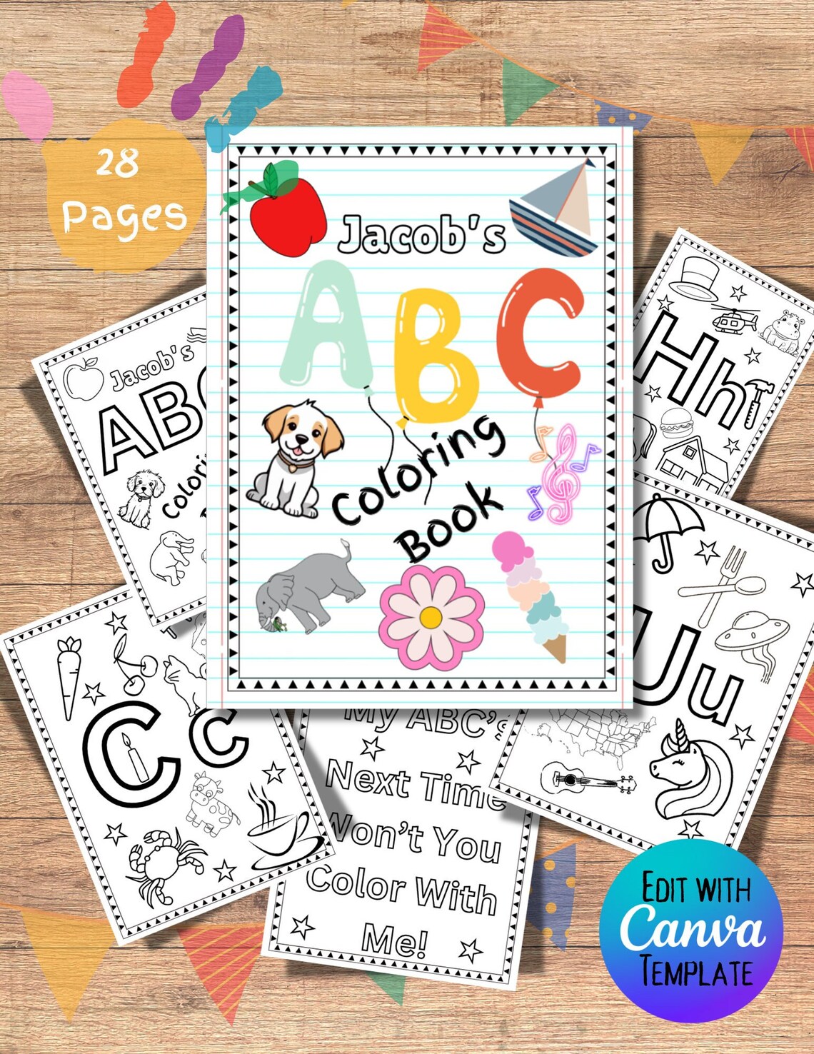 ABC Coloring Book, Personalized Coloring Book, Preschool Coloring Page ...
