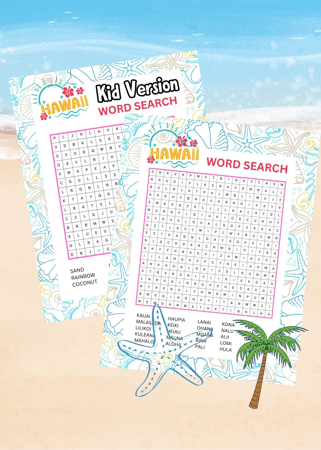 Hawaii Word Search Game. Printable Word Search Game for Hawaii, Luau ...