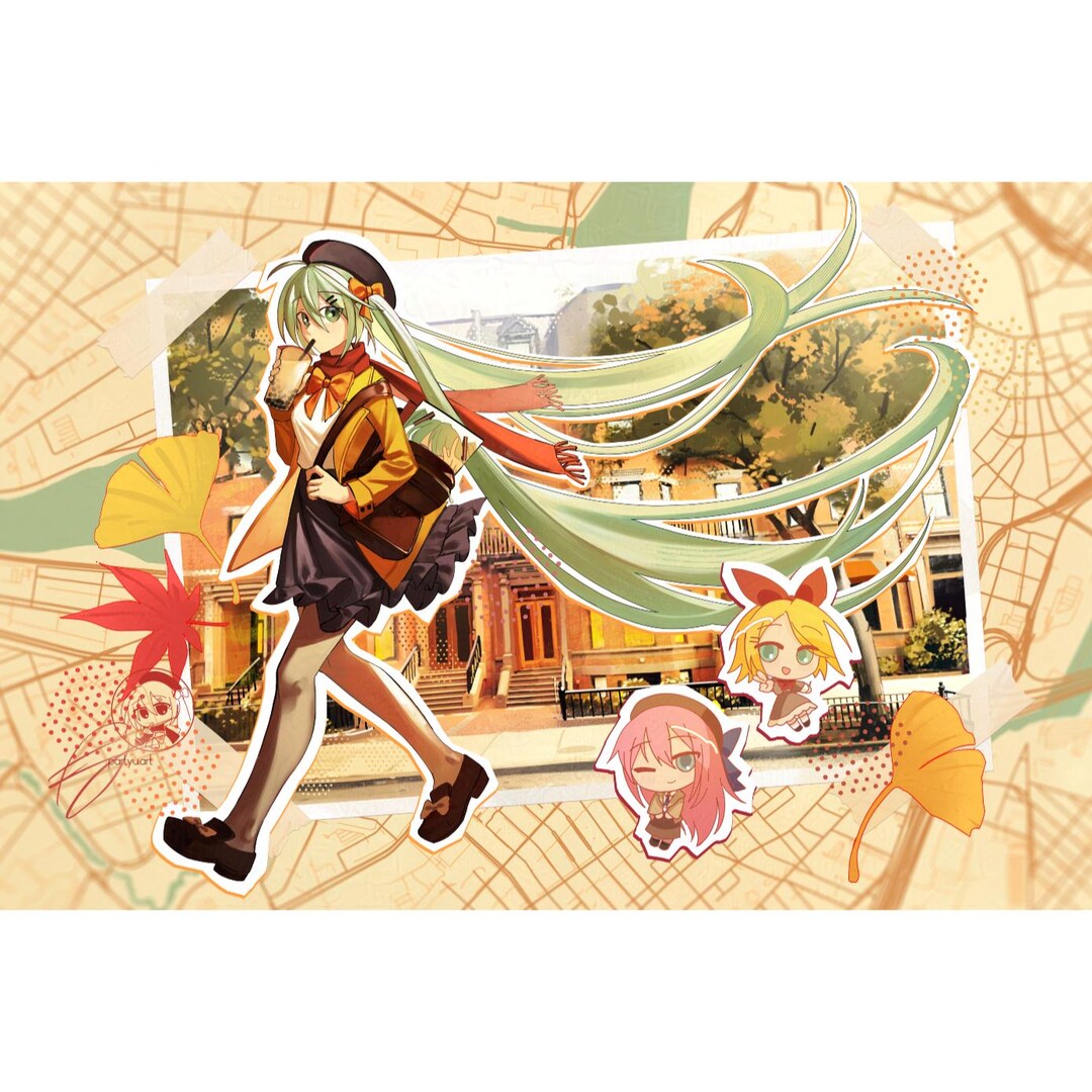 Hatsune Miku Boston Print | 5x7", 11x17" | Kagamine Rin, Megurine Luka ...