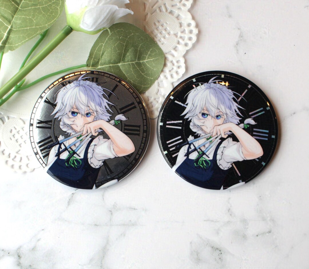 Sakuya 3" Holo Buttons | Touhou EOSD - Etsy