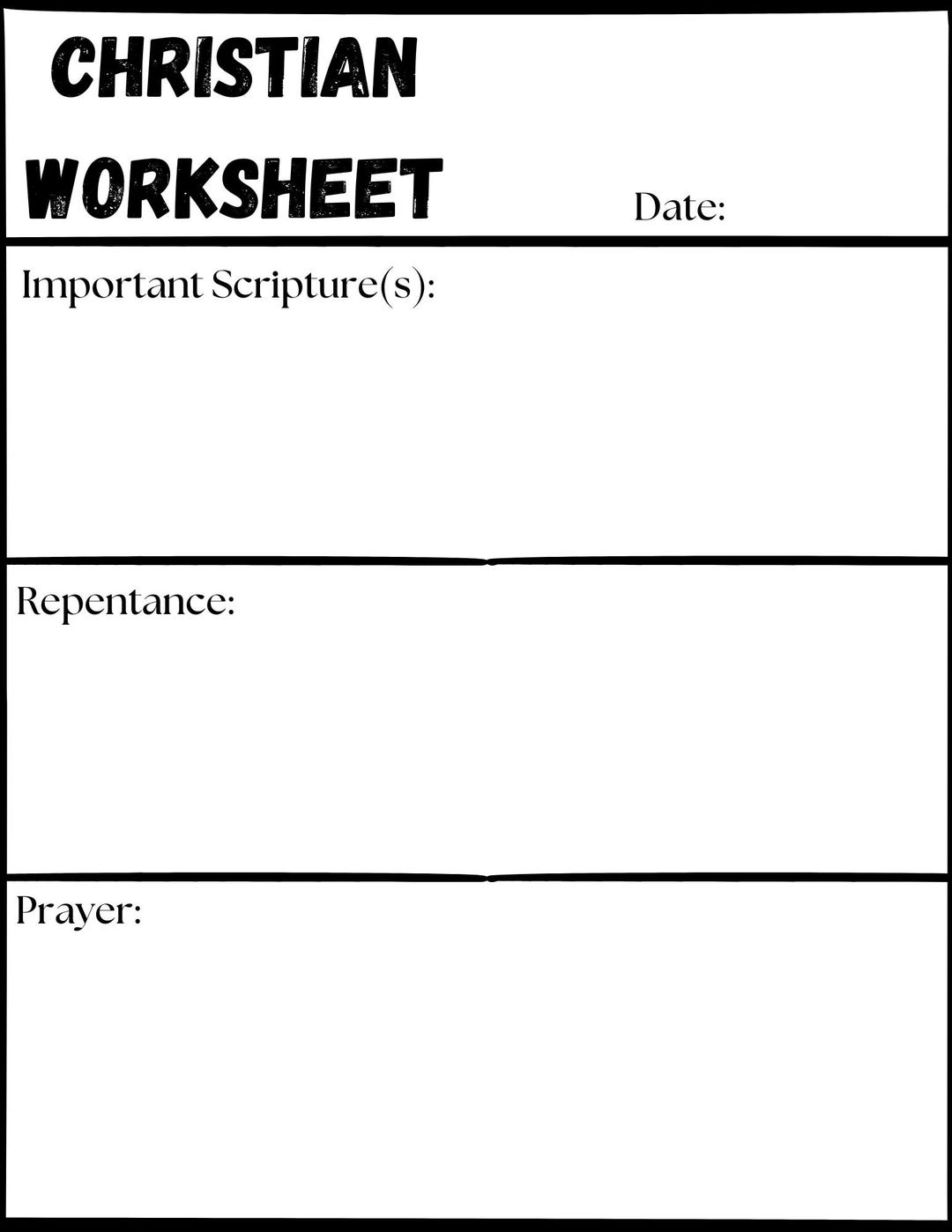 Christian Worksheet - Etsy