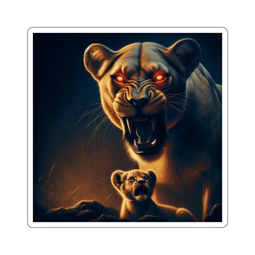 Mother Lioness Kiss-cut Stickers, Lion Sticker, Animal Lover Gift ...