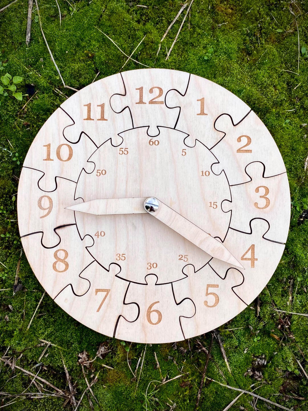 Wooden Clock Puzzle, Montessori Learning Toy, Educational Time Teaching ...