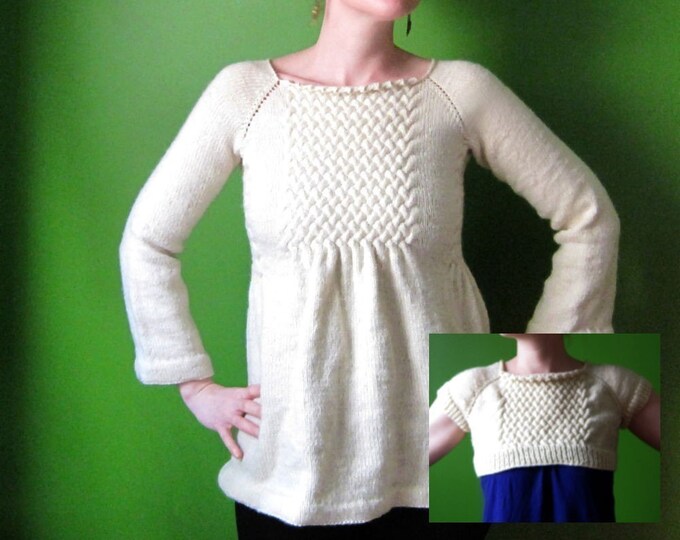PDF Knitting Pattern- Smocked Empire Tunic and Micro Sweater - Etsy