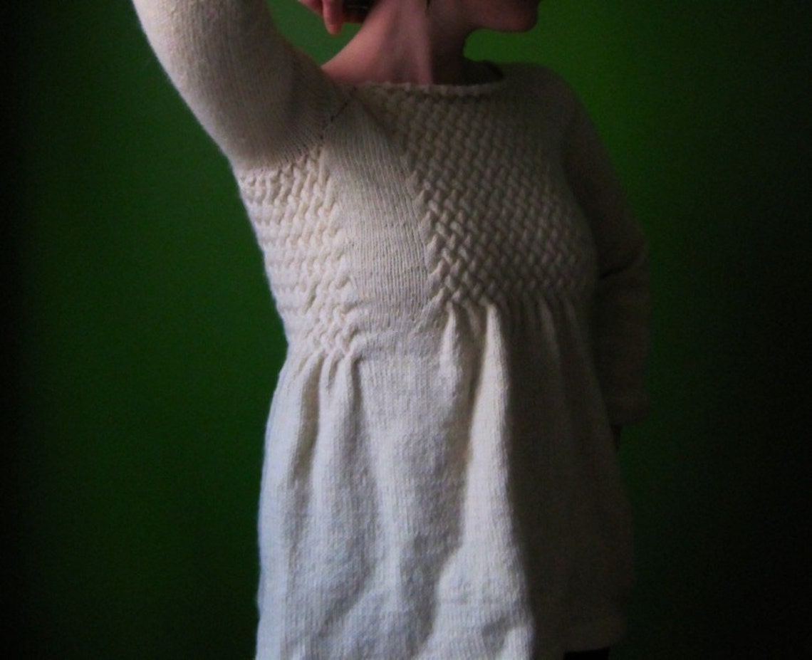 PDF Knitting Pattern Smocked Empire Tunic and Micro Sweater | Etsy