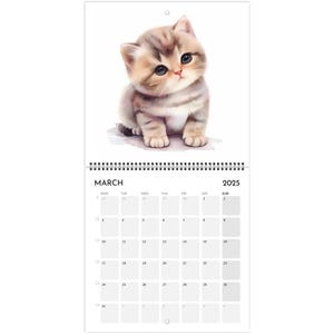 Cute Kitten 2025 Calendar Cat Lover Gift Christmas Birthday Gift Cute ...