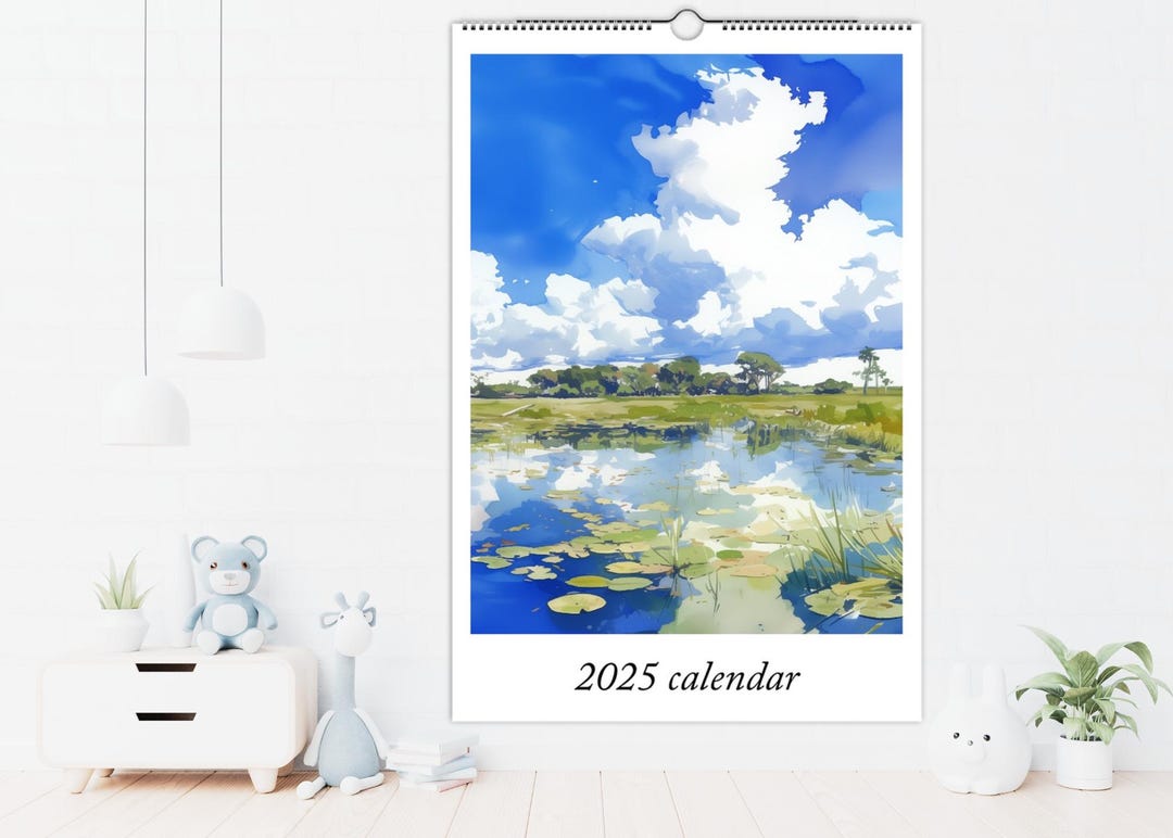 2025 Watercolor Scenic Landscapes Calendar 12-month Nature Wall ...