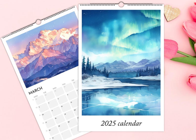 2025 Calendar 2025 Watercolor Nature Calendar – Scenic Landscapes ...