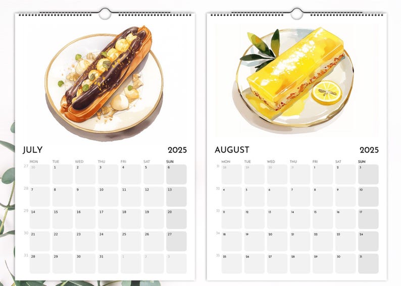 2025 Calendar – Delicious Pastry & Dessert Art | Foodie Gift | Bakery ...