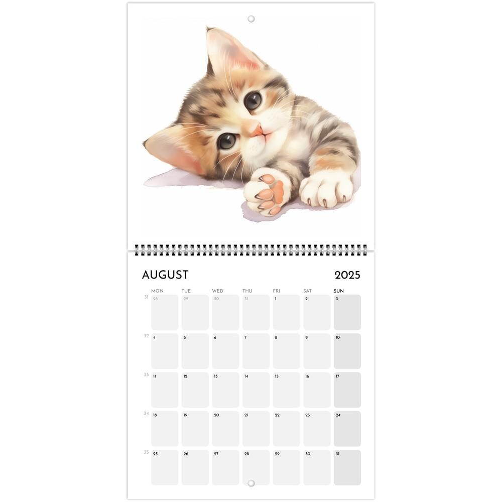 Cute Kitten 2025 Calendar Cat Lover Gift Christmas Birthday Gift Cute ...