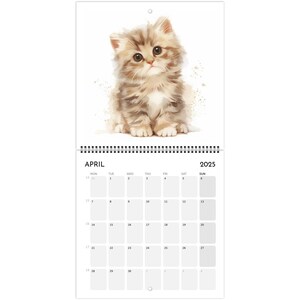 Cute Kitten 2025 Calendar Cat Lover Gift Christmas Birthday Gift Cute ...