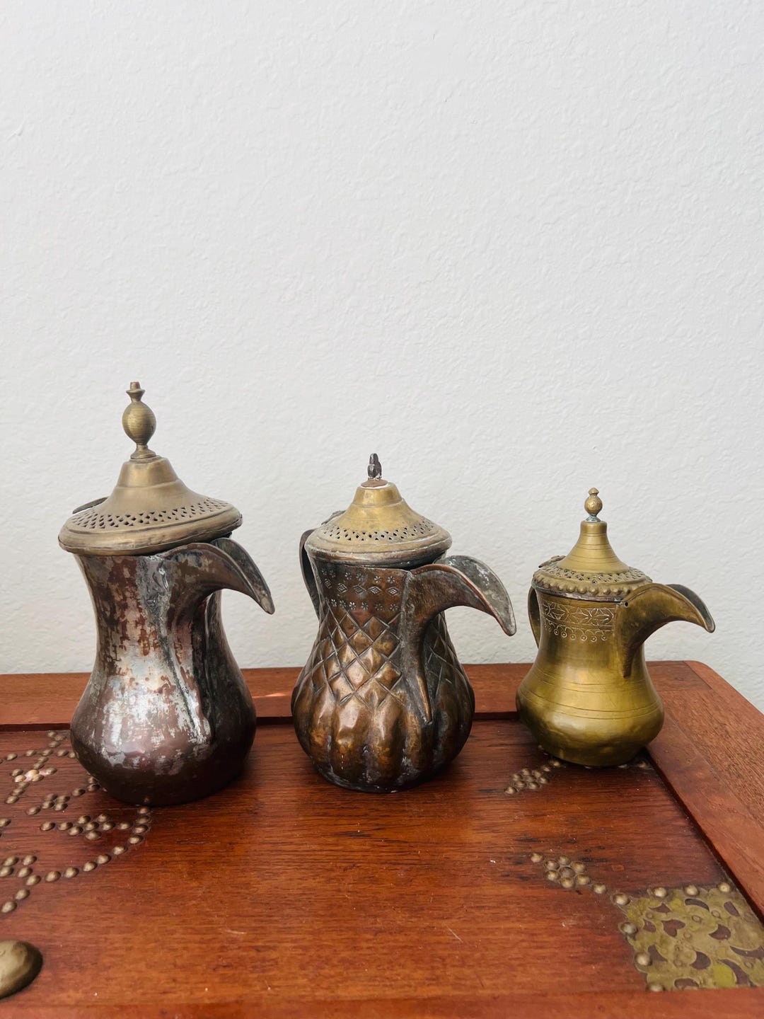 Vintage Arabic Islamic Brass Coffee Pots - Etsy