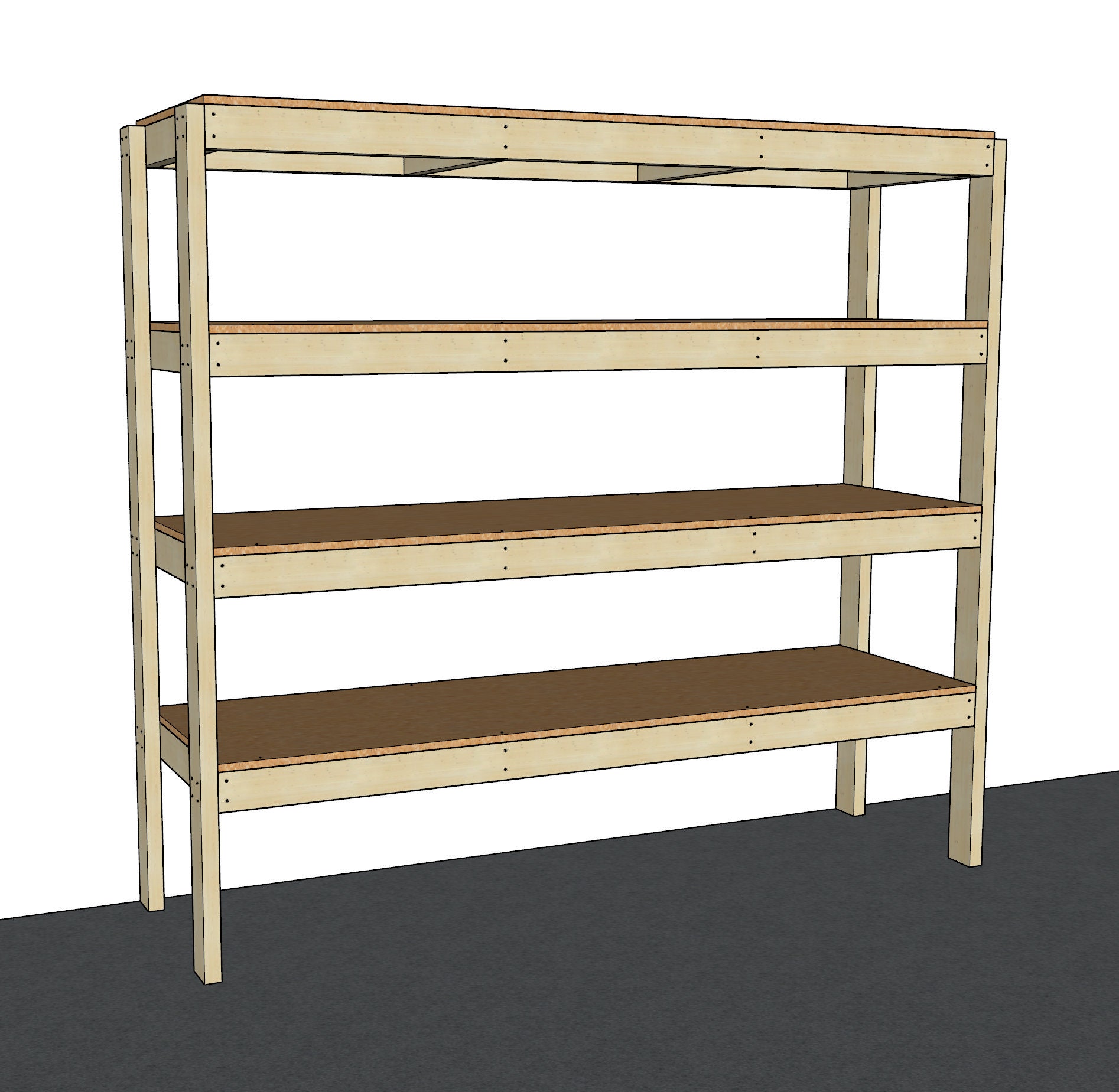 PDF Guide - 2m Wide 4-tier Garage Shelf Unit Plans Tutorial - Warehouse ...