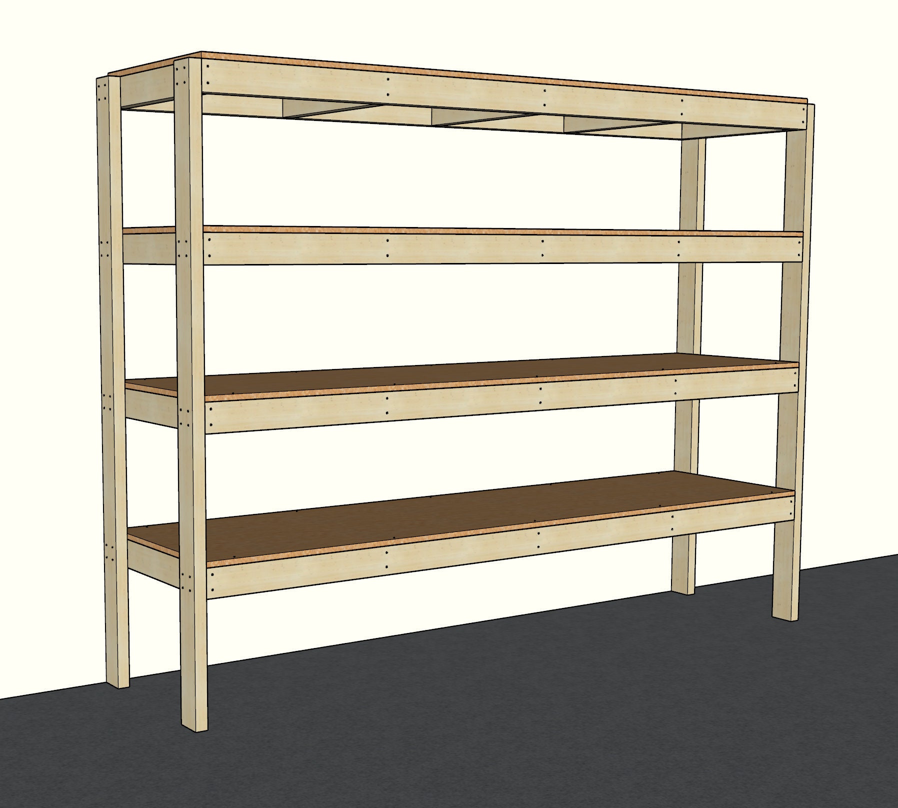 PDF Guide - 2.4m Wide 4-tier Garage Shelf Unit Plans Tutorial ...