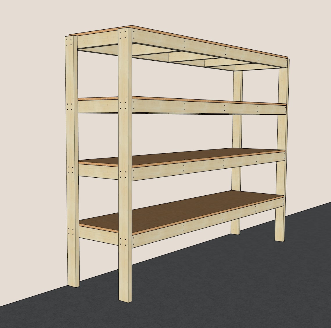 PDF Guide - 2.4m Wide 4-tier Garage Shelf Unit Plans Tutorial ...