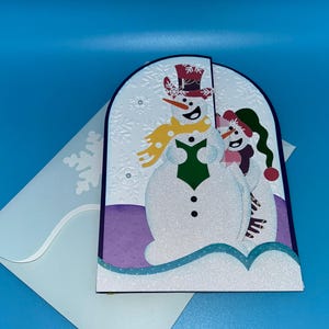 Caroling Snowmen Christmas Card - Etsy