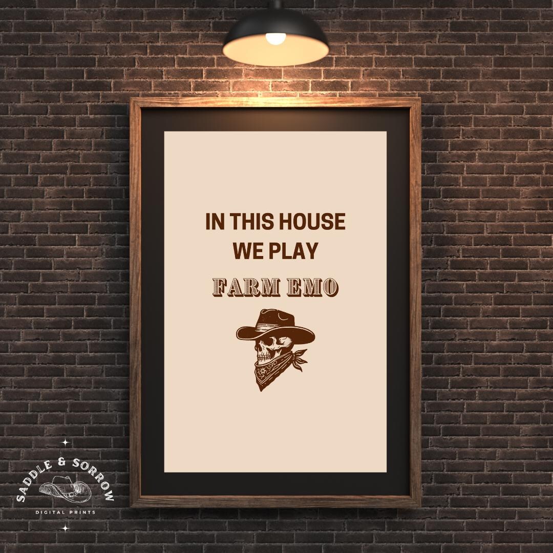 Farm Emo Digital Download Wall Art Printable Poster Western Cowgirl ...