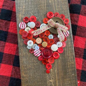 Heart Button Art, Valentines Decor, Wall Hanging - Etsy