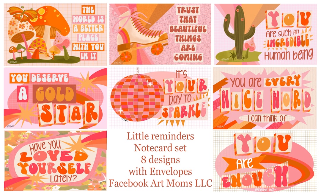 Little Reminders and Positive Words Notecard Set | 8 Designs With ...