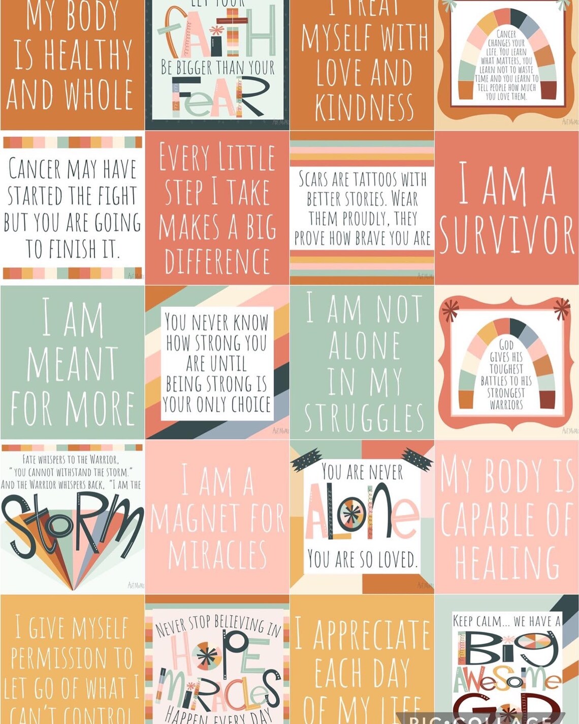 Positive Cards and Affirmations for Cancer, Gifts for Cancer Patients ...