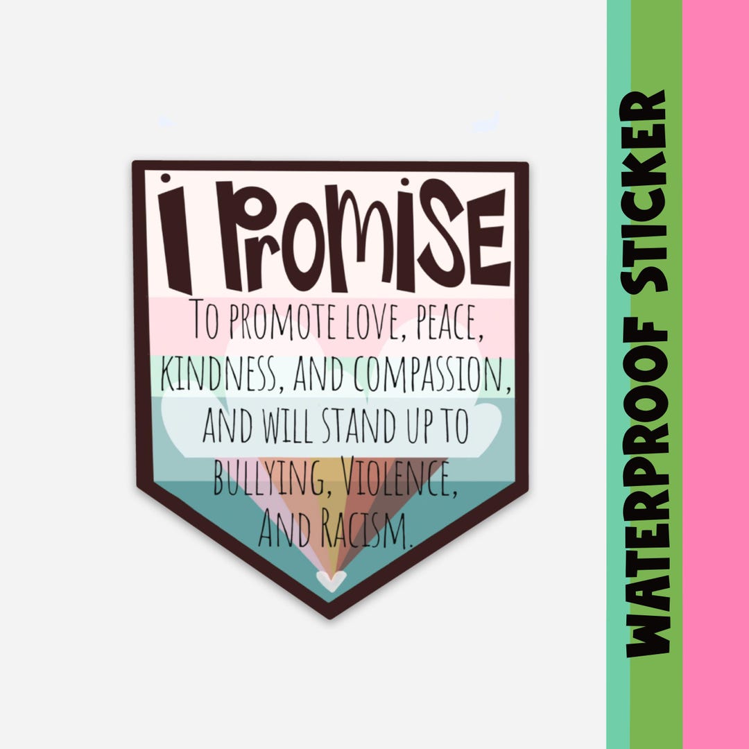 I Promise to Promote Love Vinyl Sticker, All Inclusive Sticker, Anti ...