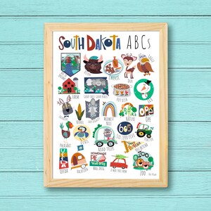 Art Moms South Dakota ABC, Alphabet Poster, Kid Room Decor, Air Bnb ...