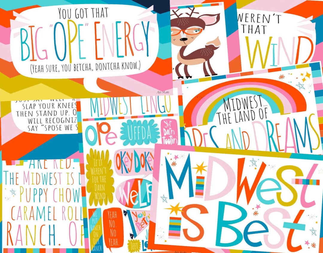 Midwest Notecard Set, Midwest Greeting Cards , Ope, 8 Designs With ...