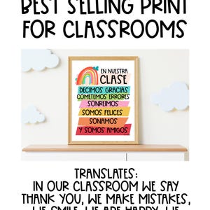 DIGITAL Printable in Our Classroom Art Print in Spanish (en Espanõl ...