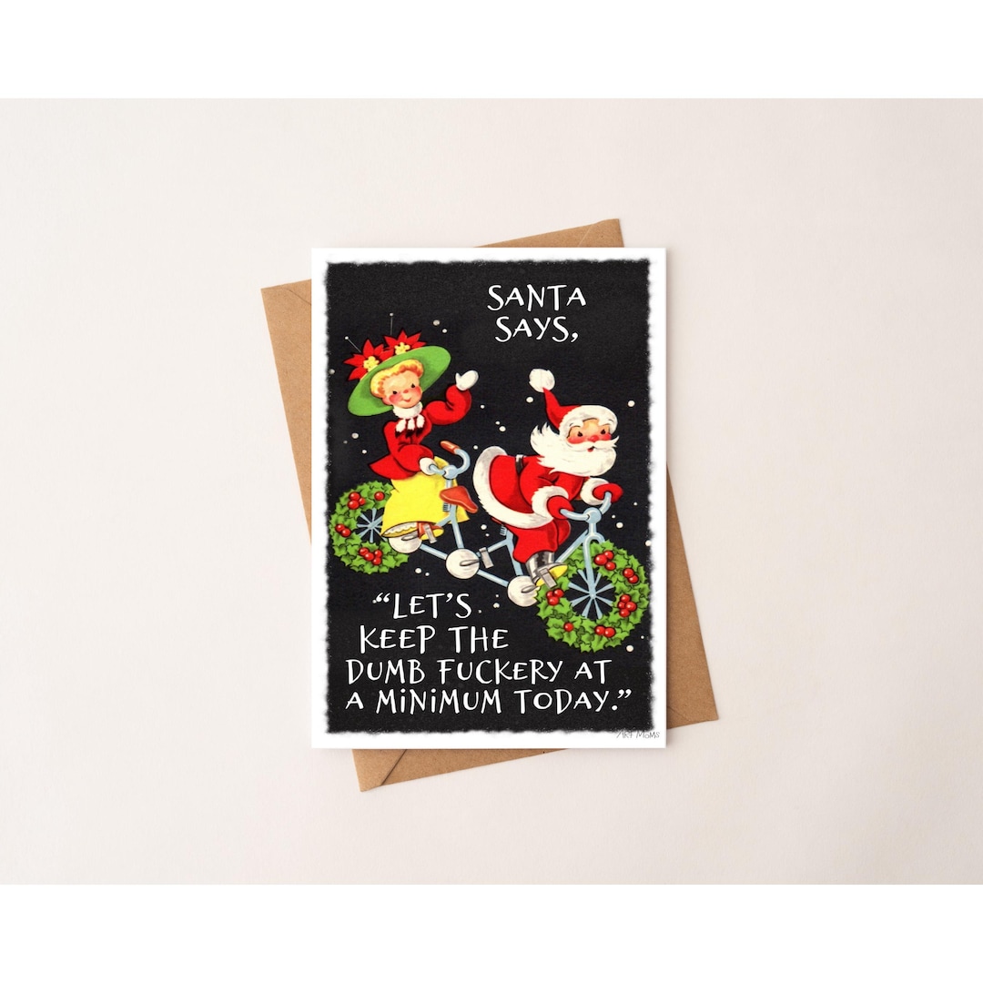 Funny Christmas Card Digital Download Adult Holiday Humor Swear Word ...