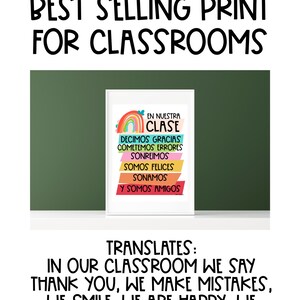 DIGITAL Printable in Our Classroom Art Print in Spanish (en Espanõl ...