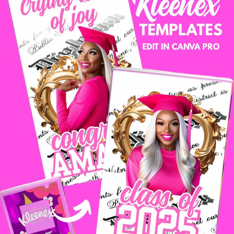 Pink Graduation Canva Pro - Etsy