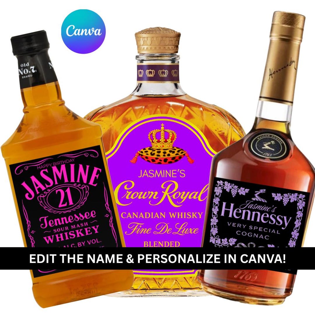 Editable Bottle Label Templates: Canva Pro Party Favors (digital ...
