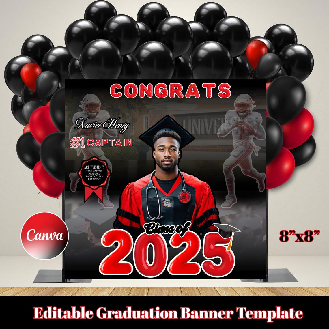 Editable Graduation Banner Template: 2025 Graduate, Canva Design ...