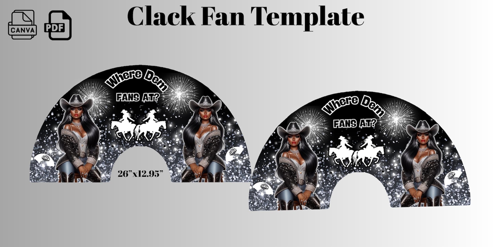 Editable Clack Fan Template: Custom Design (canva, 26x12.95") - Etsy