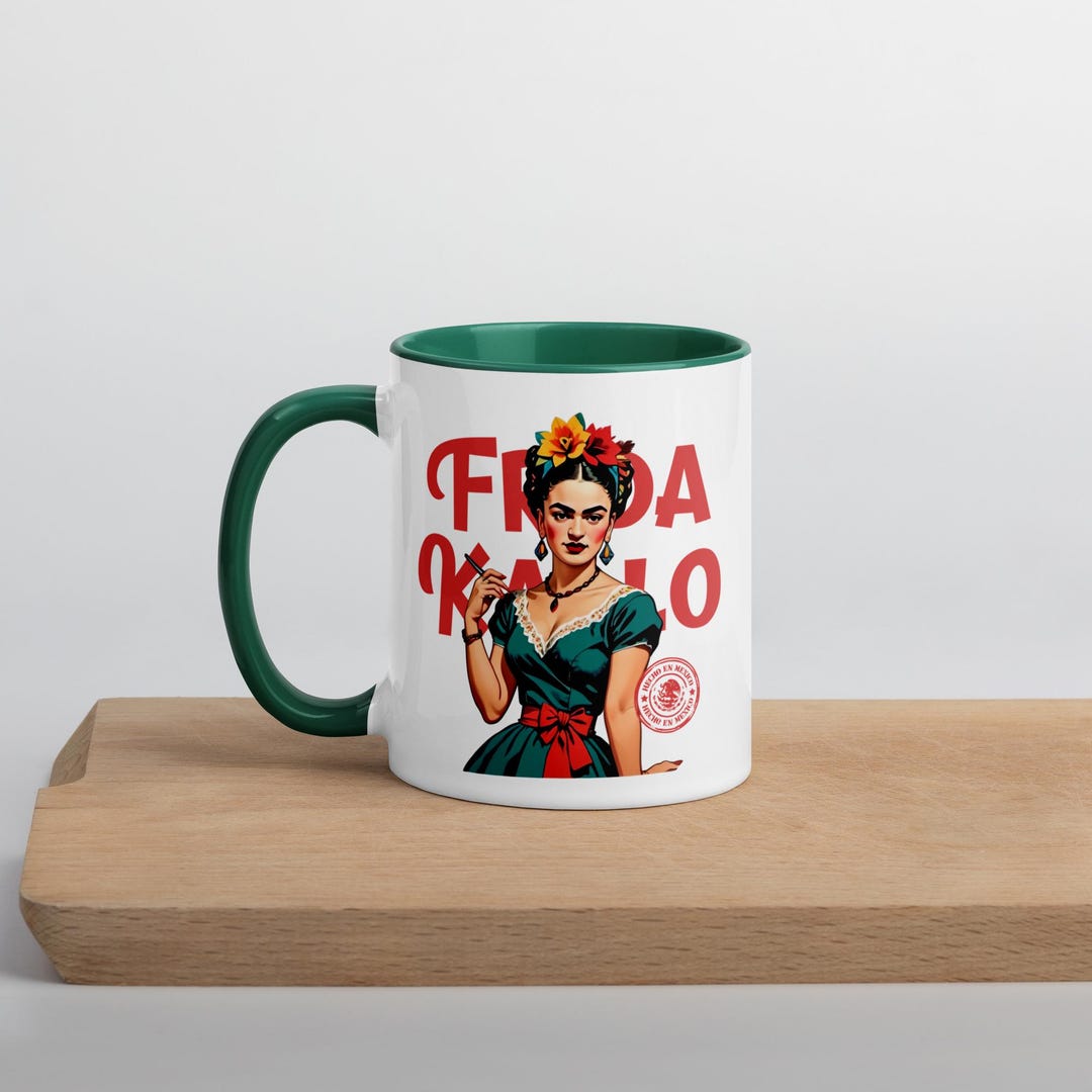 Frida Kahlo Mug Mexican Art Coffee Cup, Feminist Gift, Colorful Ceramic ...