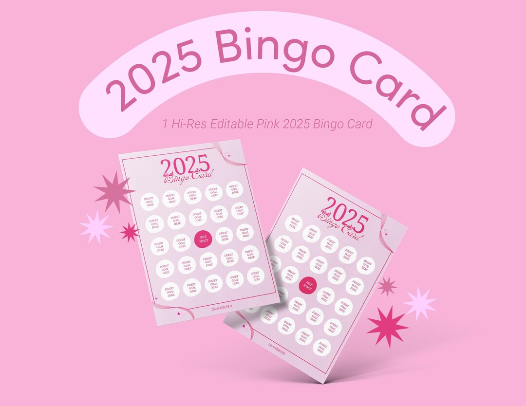 2025 Bingo Card | New Year Goals| Digital Goal Tracker| Vision Board ...
