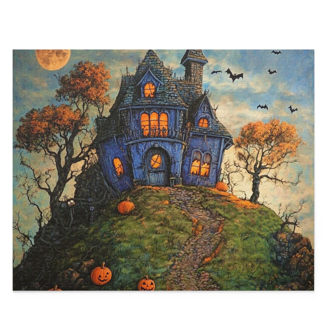 Adorable Haunted House Jigsaw Puzzle for Kids and Adults 120, 252, 500 ...