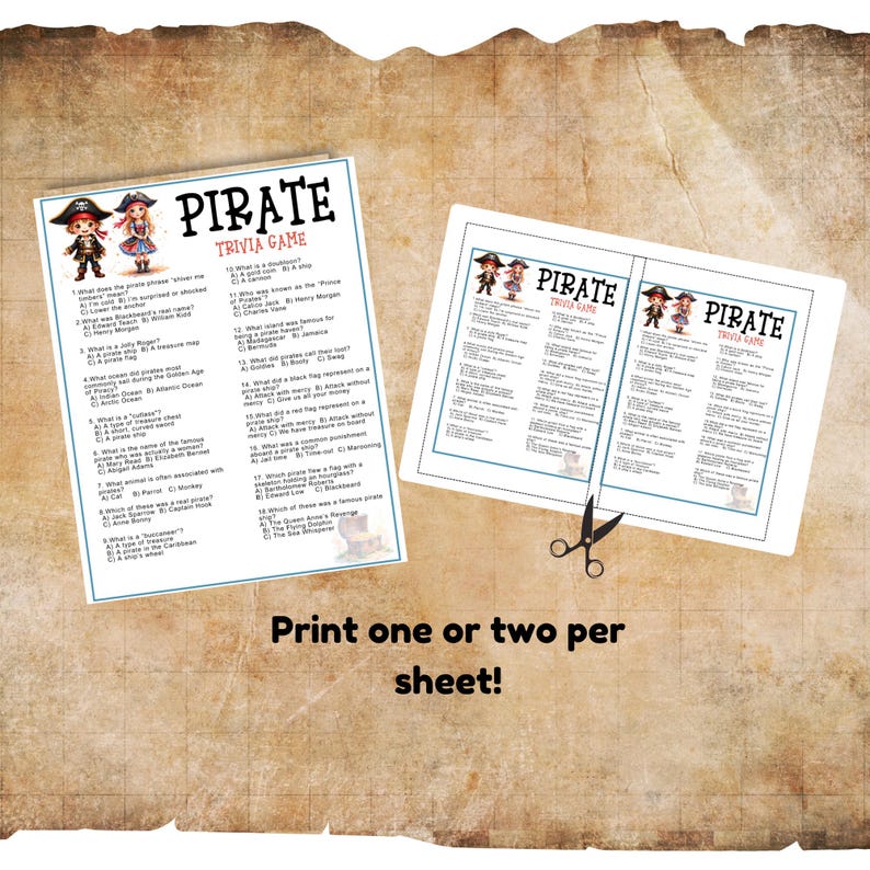 Pirate Trivia Game for Kids With Answers, Pirate Trivia Questions for ...