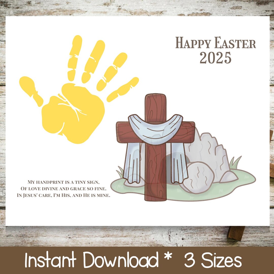 He is Risen Easter Handprint Craft, Easter Handprint Art, Sunday School ...