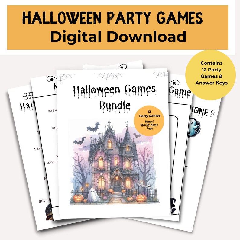 Halloween Game Bundle 12 Fun Printable Games for Adults and Kids ...