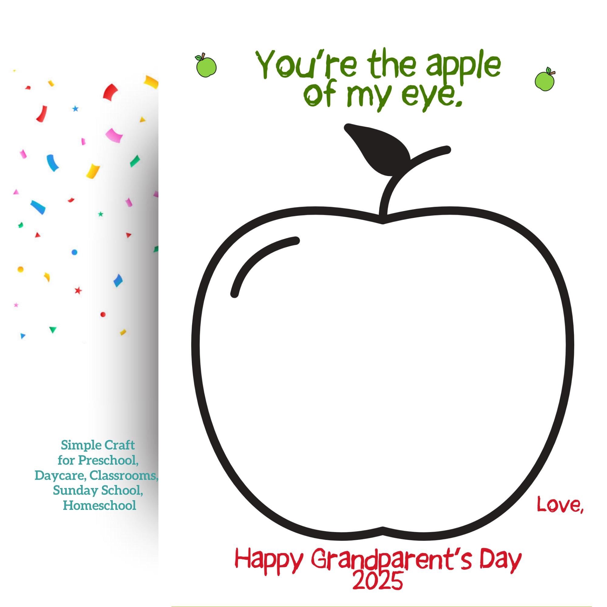 Grandparents Day Torn Paper Craft Printable, Easy Grandparents Day ...