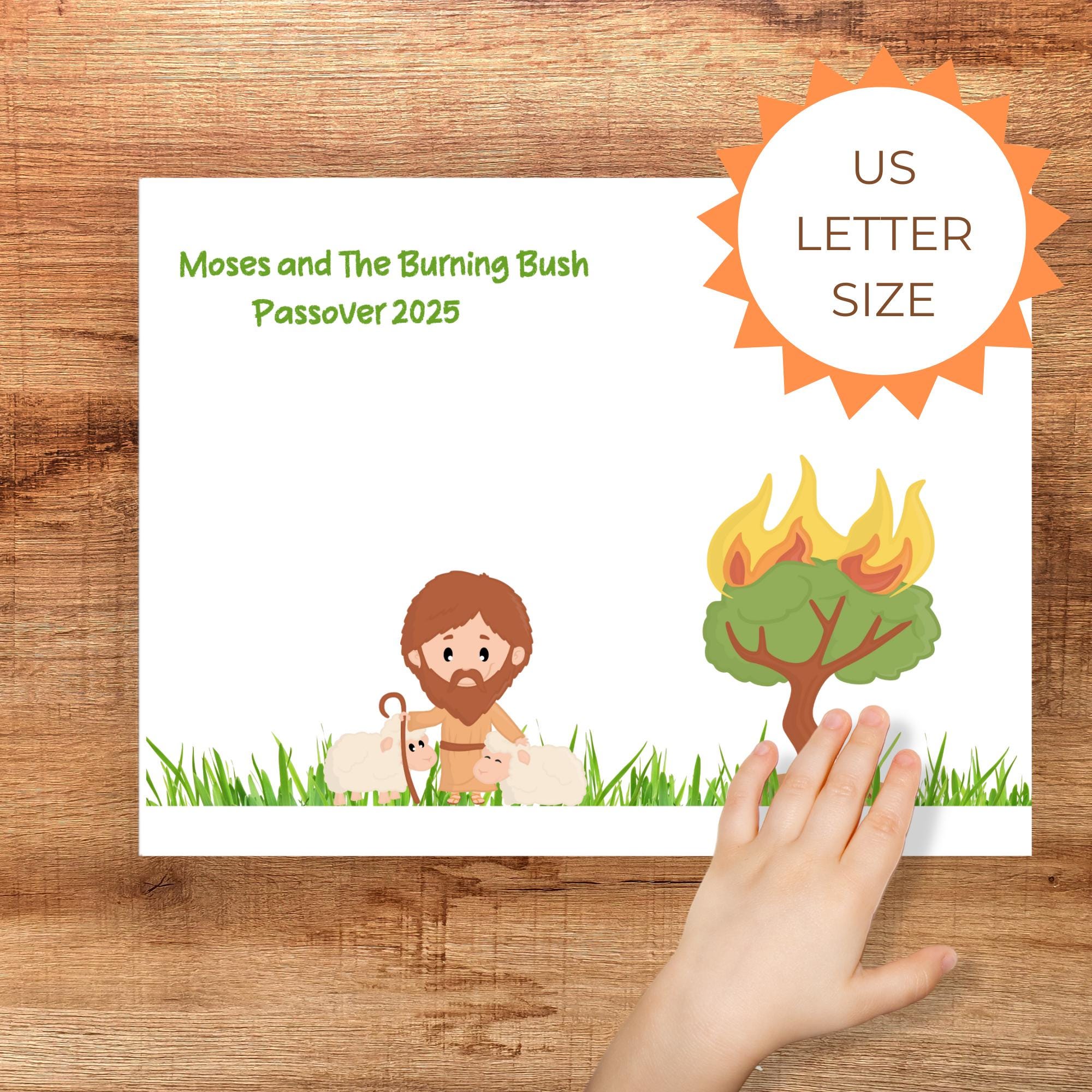 Passover Handprint Craft Printable, Moses and the Burning Bush ...