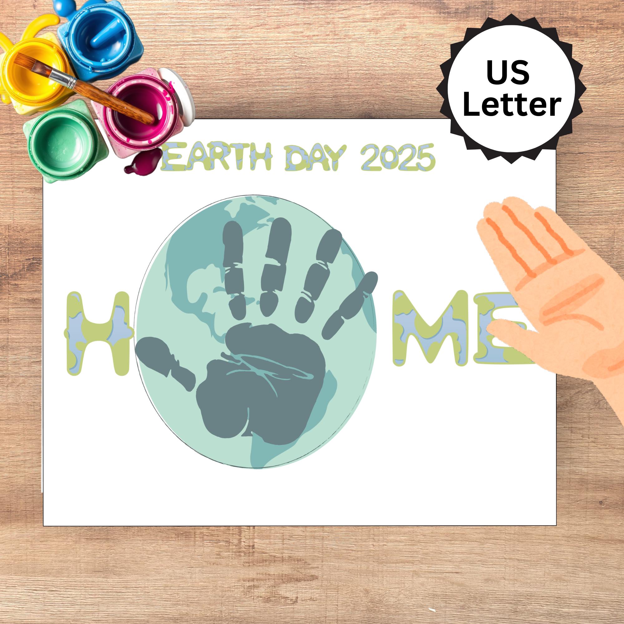 Printable Earth Day 2025 Handprint Art, Earth Day Handprint Craft for ...