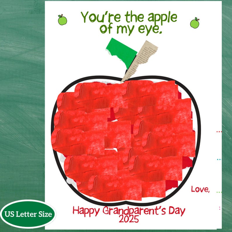 Grandparents Day Torn Paper Craft Printable, Easy Grandparents Day ...